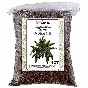 Potting Soil for Ferns (4 Quarts), Hand Blended Soil Mixture for Planting and Re-Potting Indoor and Outdoor Ferns