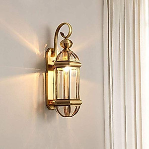 ZpLMW Wall Light Copper Outdoor Wall Light Waterproof Home Retro Garden Lighting Corridor Aisle Balcony Stair Wall Light