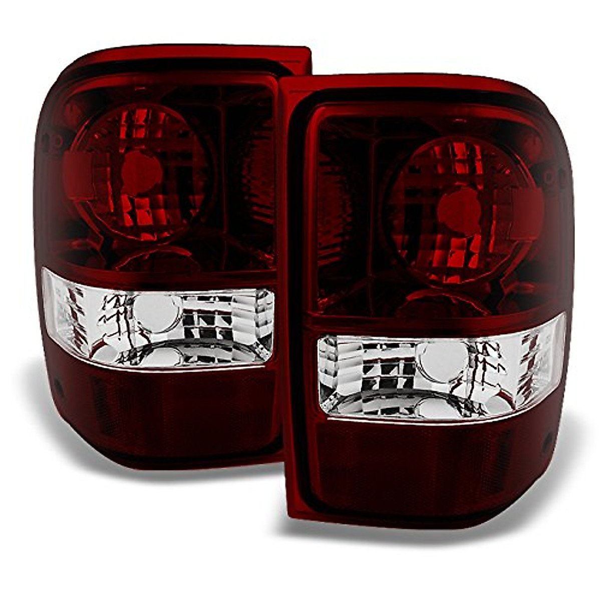 AKKON - For Ford Ranger Pickup Truck Dark Red Rear Tail Lights Brake Lamps Turn Signal Replacement Left+Right