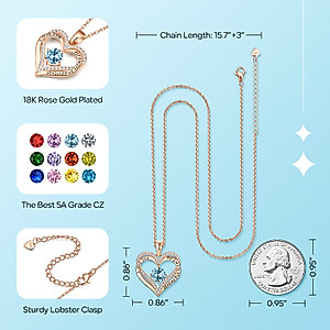 xiupen Lucktree I Love You Jewelry for Wife Birthday Gifts Ideas Necklace for Women Wife Her Girlfriend Birthday Anniversary Christmas Valentines Gift Mothers Day Gifts for Wife(Aquamarine-March)