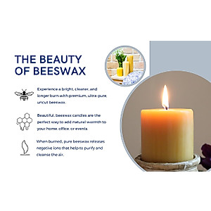 The Beeswax Co Pillar Beeswax Candle - Natural Honey Scented - Long-Lasting & Eco-Friendly - Cotton Wick - Slow Burning - Hand Poured Pure Organic Bees Wax - Spiral Octagon