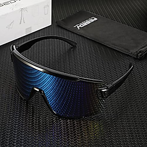 Karsaer Vision Big Shield Wraparound Sunglasses Rave for Men Women Neon Sun Visor Glasses Cycling Ski Shades 80s 90s