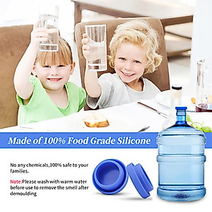 5 Gallon Water Bottle Caps Pack of 4, Silicone Replacement Caps for 5 Gallon Water Jug Reusable, No Spill 5 Gallon Water Jug Lids Leak Proof Fit 55mm Bottles