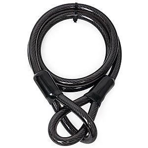Alston Bike Cable Chain Locks 1.2M/4FT Safety Cables Lock Loops Braided Steel Cable Coated with Double Lock Loops for Bicycle Boat Gate Motrobike