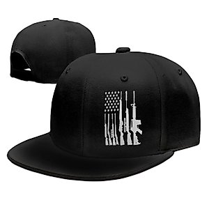 American Flag Gun Adjustable Baseball Caps Dad Hats Sport Adult Hat for Men and Women Sun Hat Black