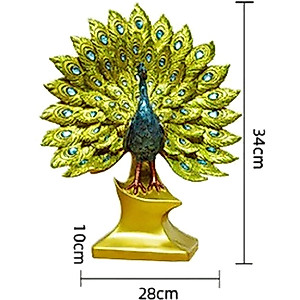 Peacock Figurine Desktop Statue Modern Peacock Ornament Desk Table Statue for Home Bedroom Living Room Garden Office - Style 03