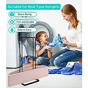 Hanger Storage Stacker Stand, Holds Up 110 Wire Clothes Hangers for Laundry Room Closet Space Saving, Portable Sturdy Hanger Organizer Rack Holder for Adult and Child Clothes Hangers, Keep Room Tidy