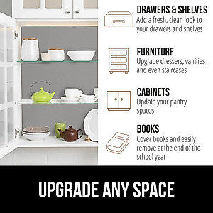 Gorilla Grip Under Sink Mat and Adhesive Liner, Mat Liner Size 24x24, Quick Dry Machine Washable, Adhesive Liner Size 17.5 in x 20 FT, Removable Easy Install, Both in Gray, 2 Item Bundle