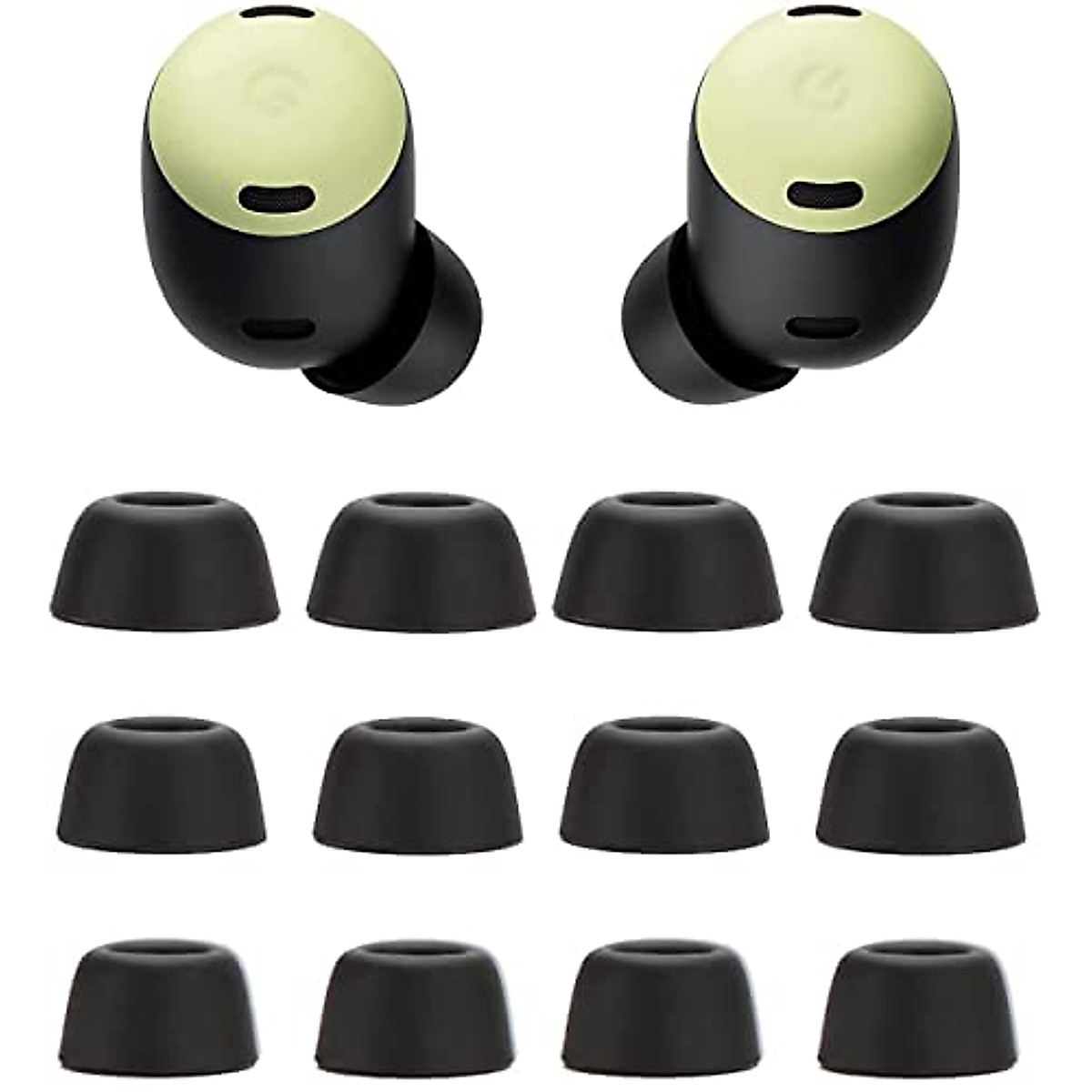 ALXCD Eartips Compatible with Google Pixel Buds Pro Earbuds, S/M/L 3 Sizes 6 Pairs Soft Silicone Eartips Replacement Earbuds Tips, Compatible with Pixel Buds Pro, Black sml