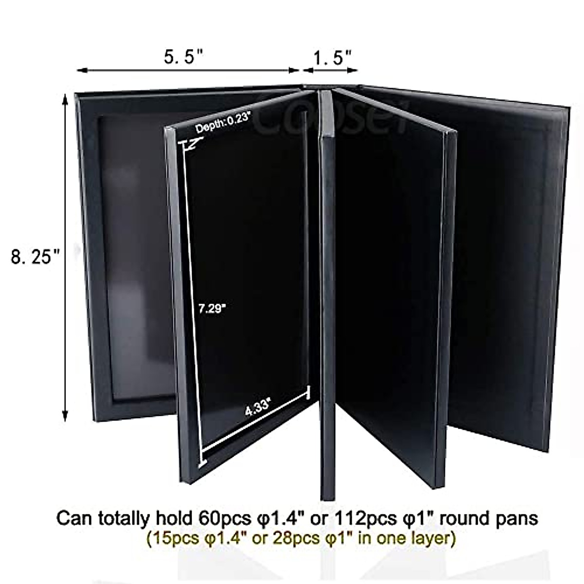 Coosei 4-Layer Book Shaped Magnetic Eyeshadow Palette Empty Makeup Storage Box For Eyeshadow Lipstick Blush Powder extra large big space