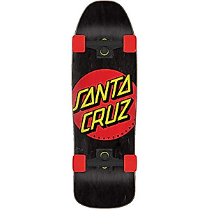 SANTA CRUZ 9.35" x 31.7" Skateboard Complete - 80's Classic Dot, Black/Red