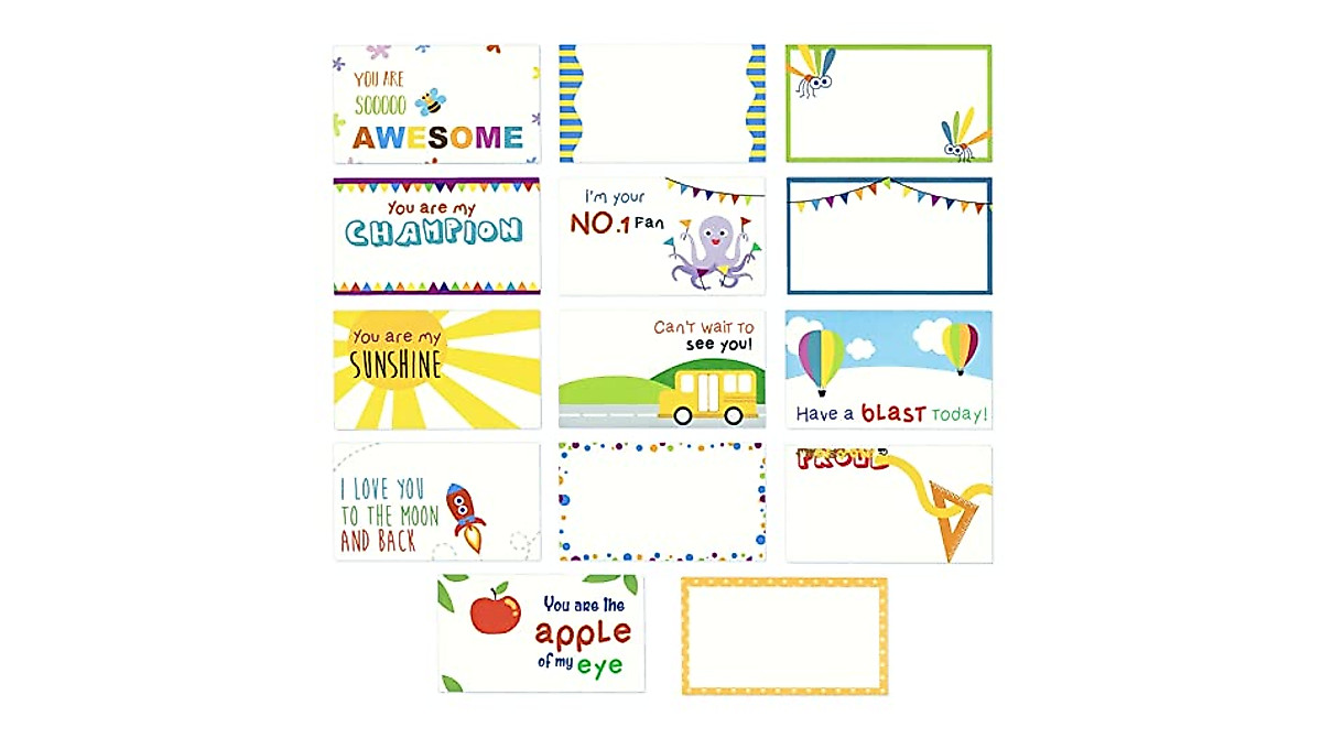 Motivational Lunch Box Notes for Kids - 60 Pack