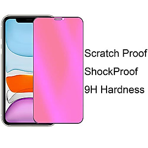 BWEDXEZ 2 Pack Anti-Blue Privacy Tempered Glass Suit for iPhone 11/iPhone XR Mirror Anti-Spy Screen Protector Anti-Peeping Film Electroplated Gradient Colorful
