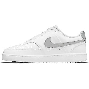 Nike Women's Low-Top Sneakers Gymnastics Shoes, White Metallic Silver, 8.5