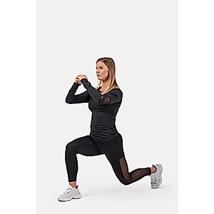 NEBBIA Black Mesh Design Leggings Breathe 401