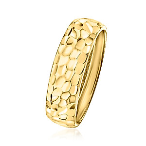 Canaria 10kt Yellow Gold Groove-Pattern Ring. Size 9