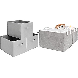 StorageWorks Storage Baskets for Shelves, Foldable Storage Bins with handles, Fabric Closet Bins for organization