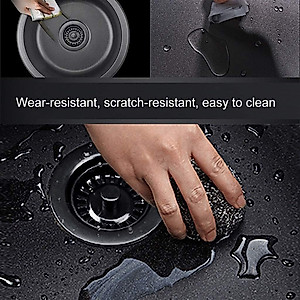 PROPFE Bath Fixtures Black Round Sink Kitchen 304 Stainless Steel Sink Round Single Sink Bathroom Round Washbasin Washing Vegetables and Dishwashing Pool (Color : Black, Size : 30cm|11.8inches)