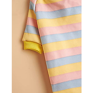 QWINEE Striped Dog Shirt,Puppy Sweatshirt,Kitten Clothes,Puppy T-Shirt,Cat Tee,Dog Apparel,Pet Clothes for Small Medium Dog Cat Multi-Colored X-Large