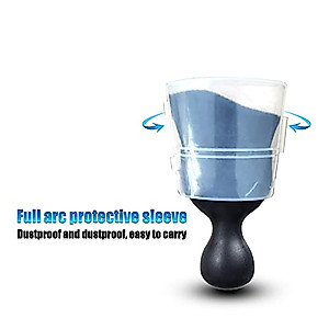 Ajxn 1 PC Car Interior Cleaning Tool Brush, Soft Bristles Detailing Dusting Brush, with Cover Curved Crevice Beauty Brush, Universal for Car Dashboard, Screen, Scratch-Free Cleaning Brush (Black)