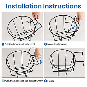 TreeLen 3Pack 10inch Railing Planters Outdoor Balcony Hanging Baskets for Plants Fence Planters Metal Potted Stand Indoor Porch Railing Planters Flower Pot Holder