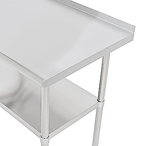 Pearington NSF Certified Stainless Steel Kitchen Prep and Work Table, Commercial Work Table for Restaurant and Home, 72" x 30", Stainless Steel