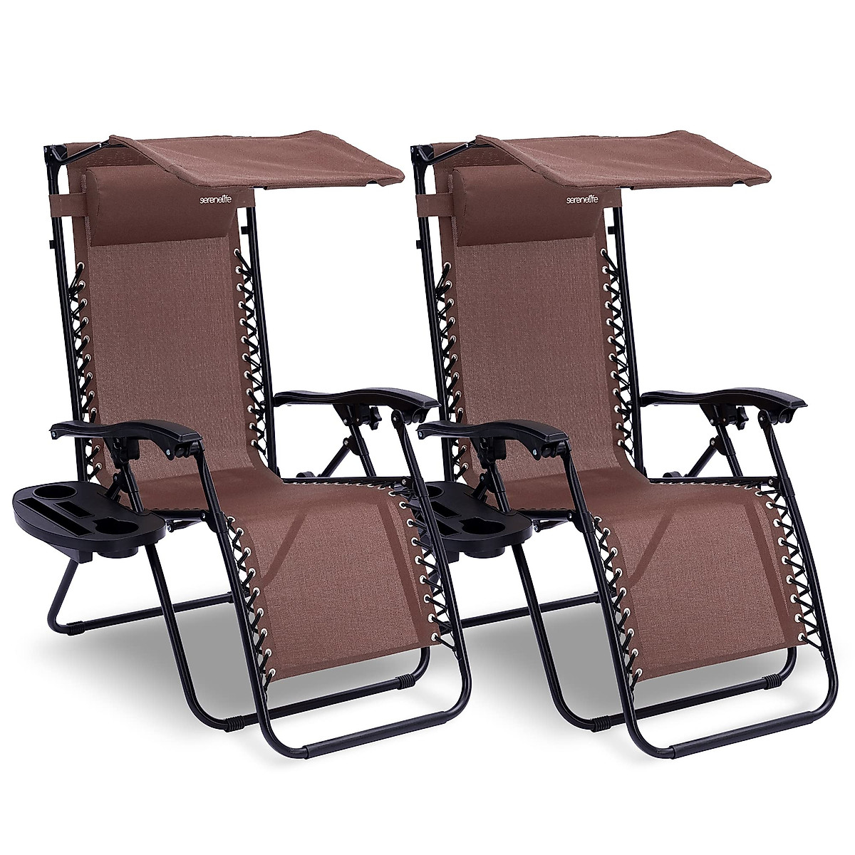 SereneLife SereneLifeHome Zero Gravity Lounge Chair, One Size, Brown