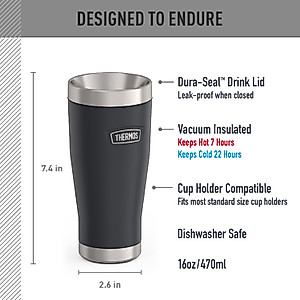 THERMOS ICON SERIES, Stainless Steel Tumbler, Granite, 16 oz