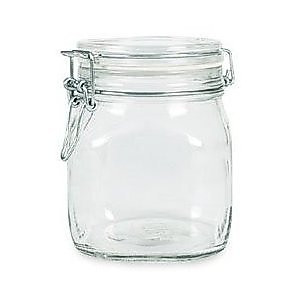 6 Pack Bormioli Rocco Fido Glass Canning Latch Lid Jar 1L (37 Ounce)