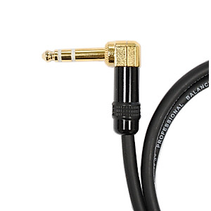 Audio2000's C25000 0.5 Feet 1/4 Inch TRS Right Angle to 1/4 Inch TRS Right Angle Cable