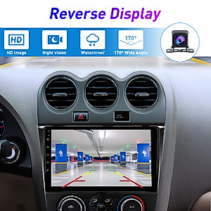for Nissan Altima 2008 2009 2010 2011 2012 Android Radio Stereo: 9 Inch Touch Screen Replacement-CarPlay Android Auto Bluetooth 5G WiFi GPS FM DSP SWC 1080P Backup Camera Mirror Link (Manual AC)