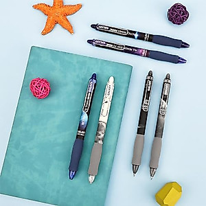 BAYTORY 6Pcs Retractable Erasable Gel Pens, Black Ink Pen with Eraser Clear, Smooth Writing Comfortable to Use for Note Taking Marking Planner Crossword Puzzles (Black)