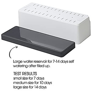 Vugosson Self Watering Planters Pots for Indoor Plants, 7 Pack 4+8+17 Inch Plastic Window Boxes Planters Herb Planter, Rectangle Rectangular Planter Windowsill Planters with Drainage and Saucer