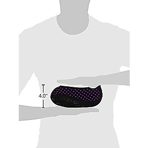Nufoot Ballet Flats Women's Shoes Foldable & Flexible Flats Slipper Socks Travel Slippers & Exercise Shoes Dance Shoes Yoga Socks House Shoes Indoor Slippers Black with Purple Polka Dots Large