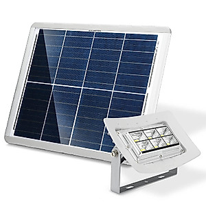 WAWUI 1000LM Solar LED Flood Lights Outdoor, Light Sensor IP65 Waterproof Solar Security Flood Lights 6000K Wired Solar Spot Lights for Outside, Yard, Garage, Garden, Patio, Pool