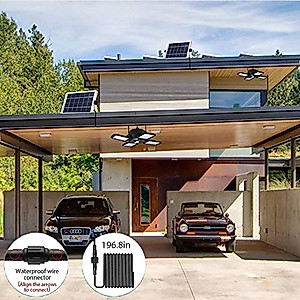 Solar Pendant Light Outdoor/Indoor, 128 LED 1000LM Solar Shed Light 4-Leaf 120° Adjustable Motion Sensor Solar Light with Remote, IP65 Waterproof Solar Security Light for Garage Garden Gazebo Porch