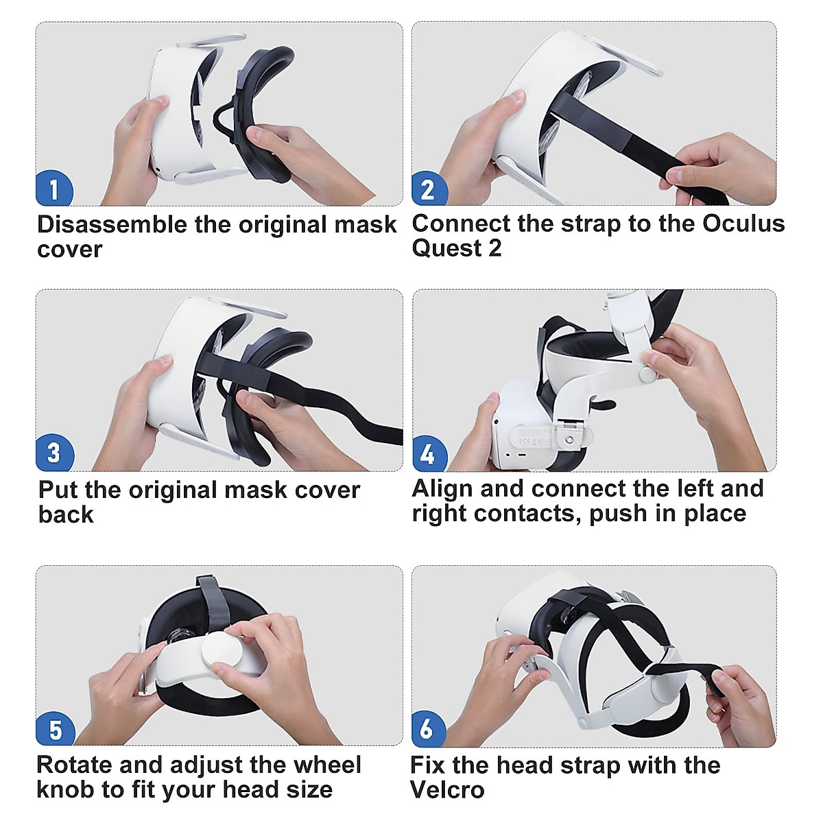 Halo Head Strap for Oculus Quest 2 - SUPERUS Replacement Accessories for Oculus Quest 2 Elite Strap for Enhanced Support and Comfort in VR