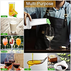 6 Pcs Juice Pour Bottles & 20 Pcs Pourers, Bar Supplies Liquor and Juice Pouring Bottles and Containers Plastic Juice Pour Bottles Stainless Steel Liquor Bottles Pourers for Home Kitchen Party Bar