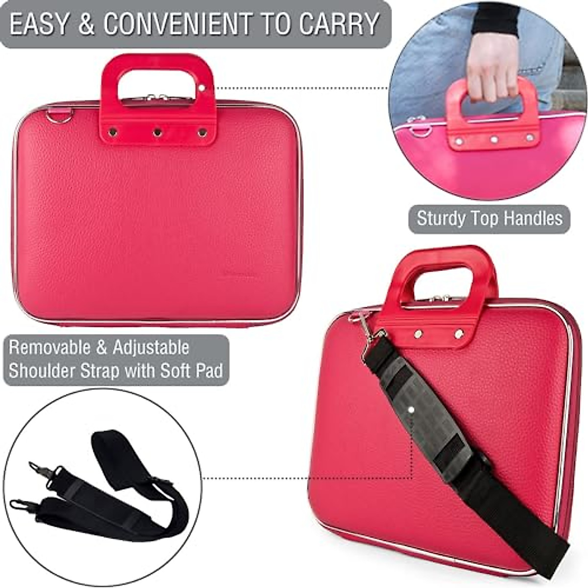 12 13 Inch Laptop Sleeve Hard Shell Case Shoulder Bag for Women for iPad Pro 13/Air 13/Pro 12.9, Surface Pro X/9/8/7, Galaxy Tab S9+/S8+/S7 Plus