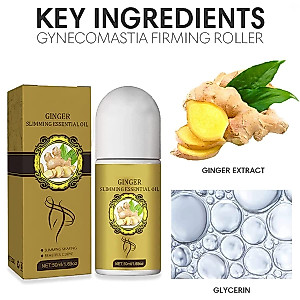 SUNRHYME PacX Gynecomastia Firming Ginger Roller, Gynecomastia Tightening Ginger Cream, Natural Tightening Ginger Cream Make Chest Shape Tough and Strong (1Pcs)