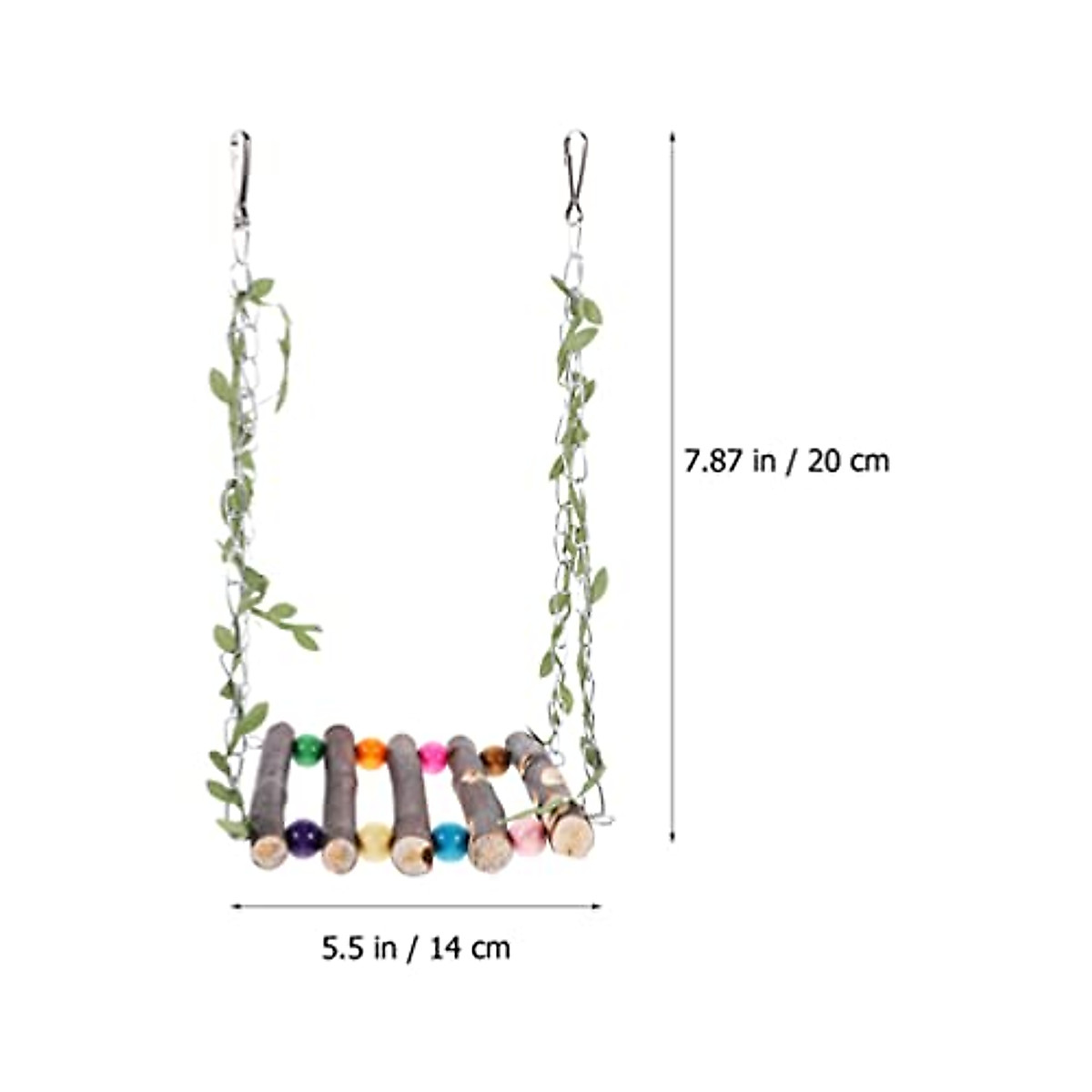 POPETPOP Bird Swing Perch Parrot Cage Hanging Toy Wooden Parrot Toy Wooden Cage Hammock Stands for Parakeets Cockatiels Conures Macaws Finches Accessory
