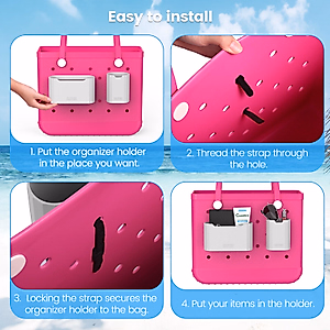 OUTXE 2 Pack Silicone Bogg Bag Organizer Insert Compatible with All Bogg Bags, Sunglasses & Wallet Holder Accessories for Bogg Bag, Wallet and Glasses Organizer for Simply Southern Bogg Bag-Grey