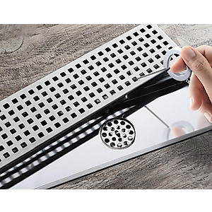 ARIOSOX 2-Pack Shower Drain Hook for Drain Cover Removal, Assists with Linear Drain Grate Removal and Clean, Stainless Steel Silicone Protector Extractor Tool.