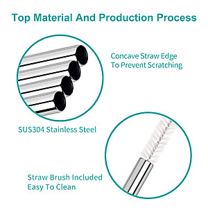 Kiemeu Short Metal Straws For Kids, Small Straws For Cocktails, Reusable Cocktail Straws For Drinks 5.5 Inch