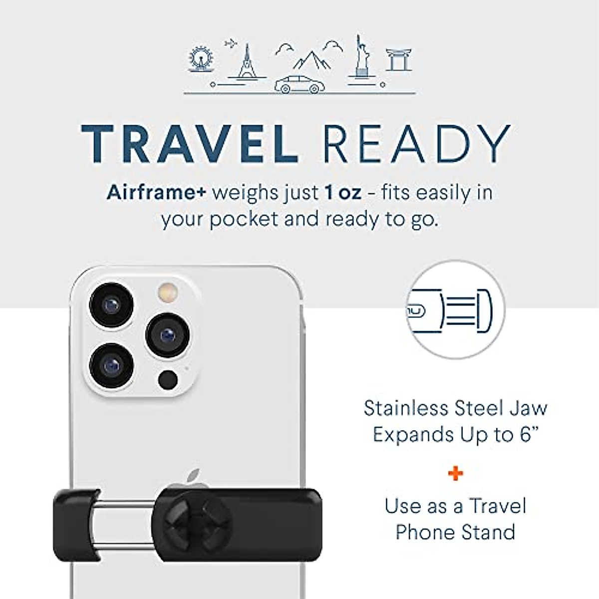 Kenu Airframe+, Air Vent Car Phone Holder Mount, Cell Phone Stand for Car, Expandable Grip & 360 Degree Pivot, Compatible with Latest iPhones, Samsungs, & Androids