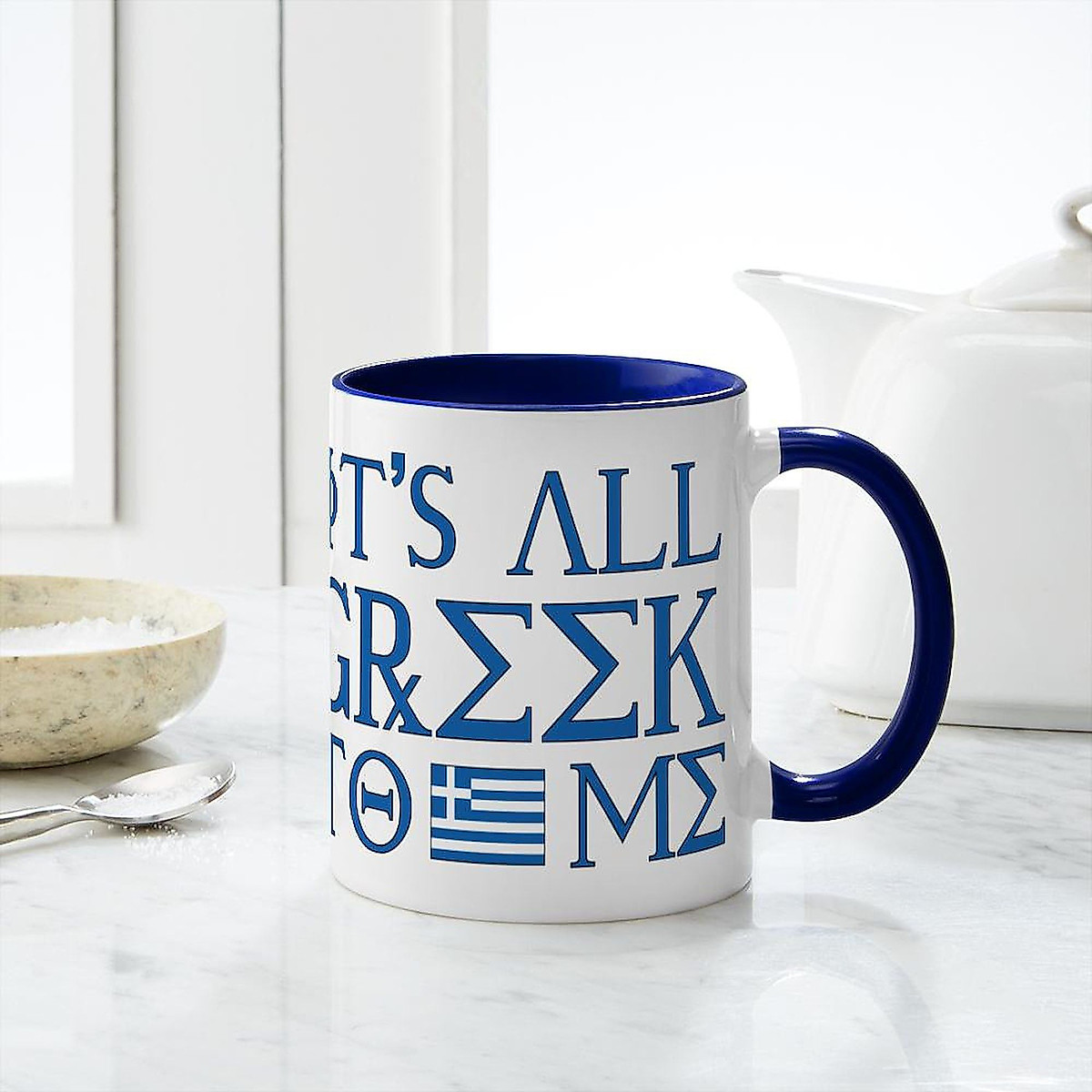 CafePress It's All Greek Mug Ceramic Coffee Mug, Tea Cup 11 oz