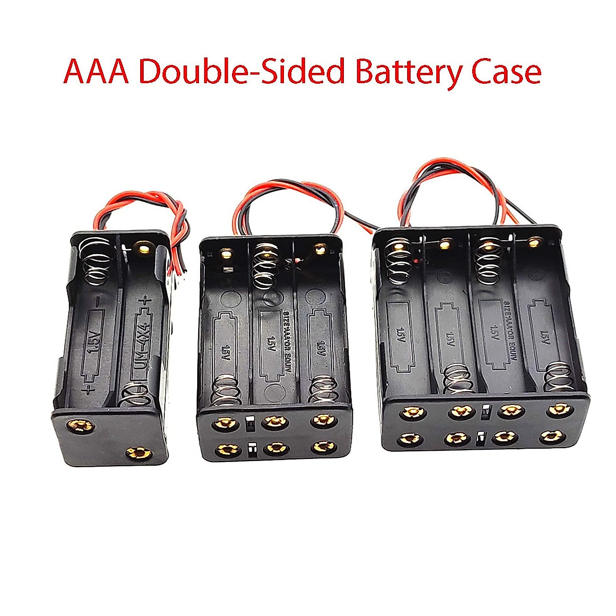 AIYIGEYALI Battery Holder AAA Battery Holder Case Box, Double-Sided 4AAA 6AAA 8AAA Slots, DIY Battery Case 6V/9V/12V (Color : 8AAA)