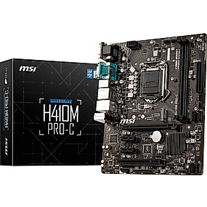 MSI H410M PRO-C ProSeries Motherboard (mATX, 10th Gen Intel Core, LGA 1200 Socket, DDR4, M.2 Slot, USB 3.2 Gen 2, 2.5G LAN, D-Sub/DVI/HDMI/DP)