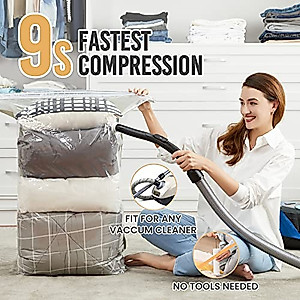 TAILI Cube Vacuum Storage Bags 4 Pack and Flat Vacuum Storage Bags 4 Pack, Space Saver Bags for Clothes and Bedding, Saving 80% Space