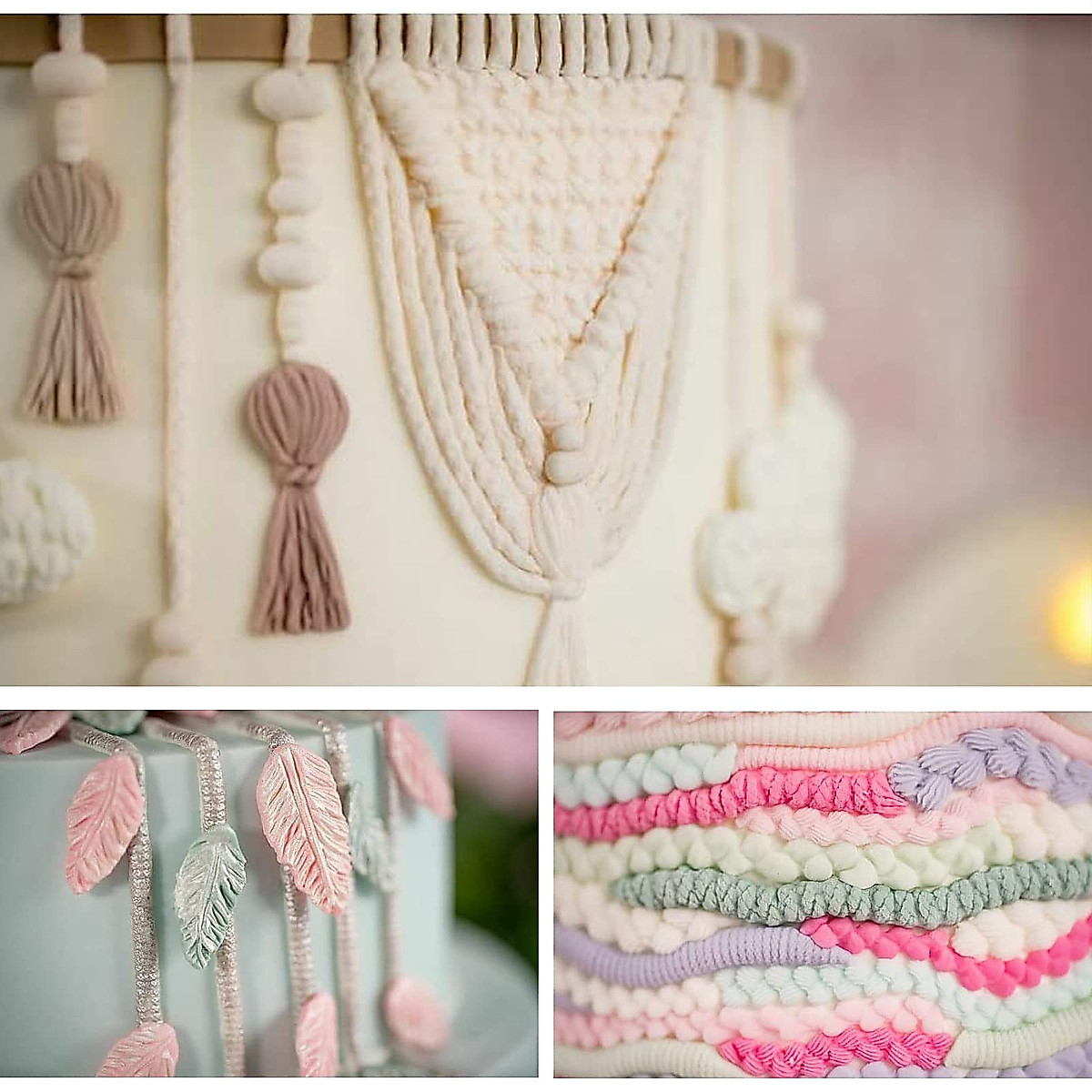 Hemp Rope Fondant Molds, Macrame Tassel Cake Decorating Silicone Molds, Kitchen Candy Chocolate Baking Tools for Cookie Mousse Cupcake Desserts, Epoxy Crafts, Modeling Clay, Candle Decoration, Soap